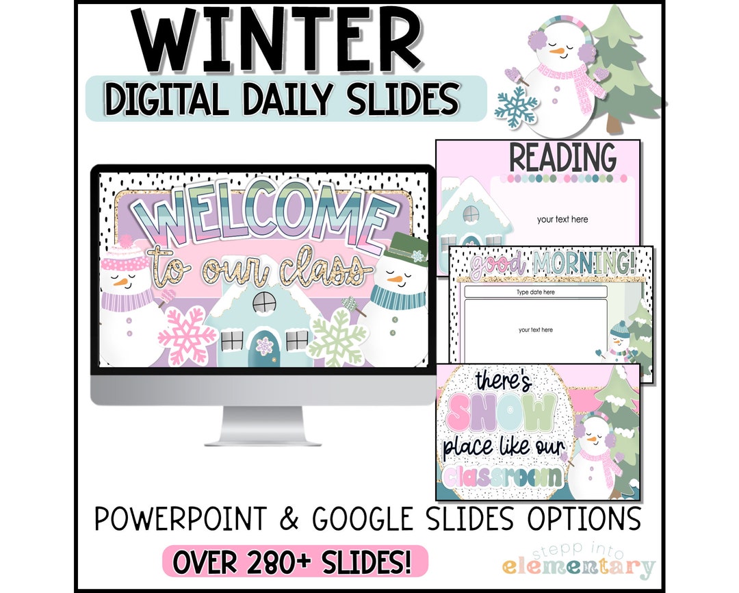 Winter Daily Slides | Trendy Winter Classroom Slides | Winter Classroom ...