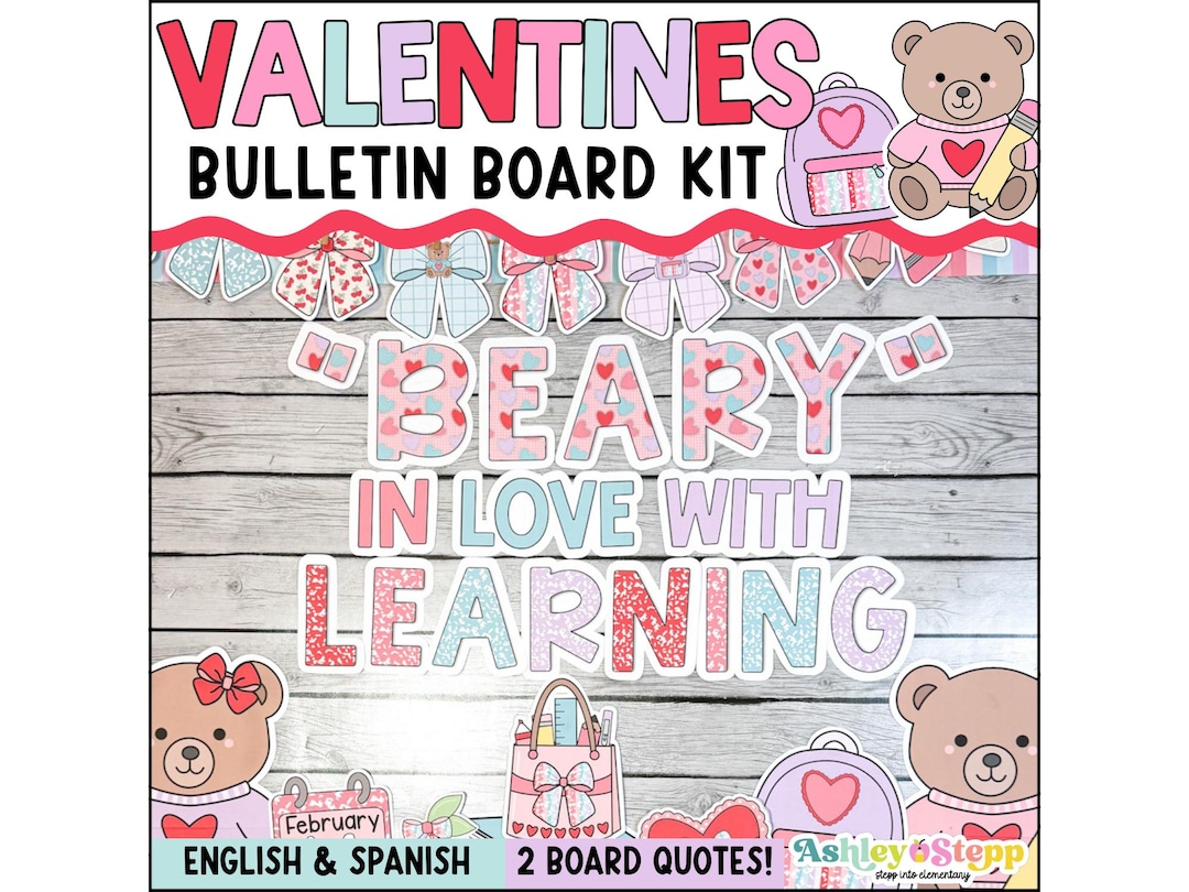 Valentine's Day Bulletin Board Kit | Beary Sweet Classroom Decor ...