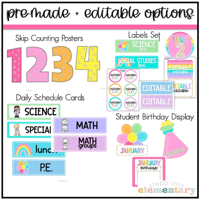 Dreamy Brights Classroom Decor Bundle | 3000+ Pages (digital Download ...