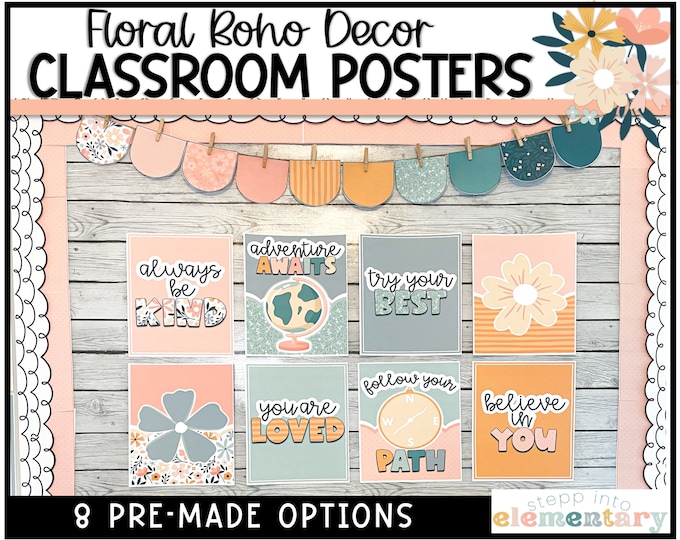 PRINTABLE Modern Classroom Poster Pack | Bulletin Board Posters ...