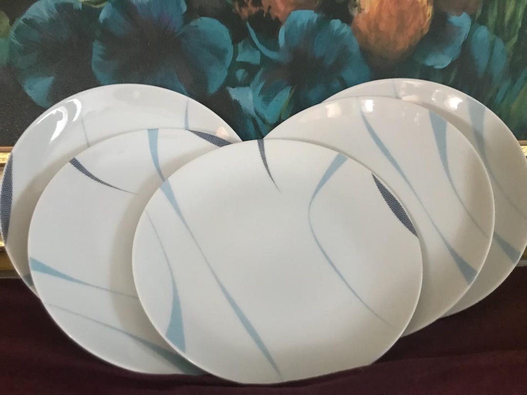 5 Pieces Thomas Germany Blue Splash Design Dessert Plates - Etsy