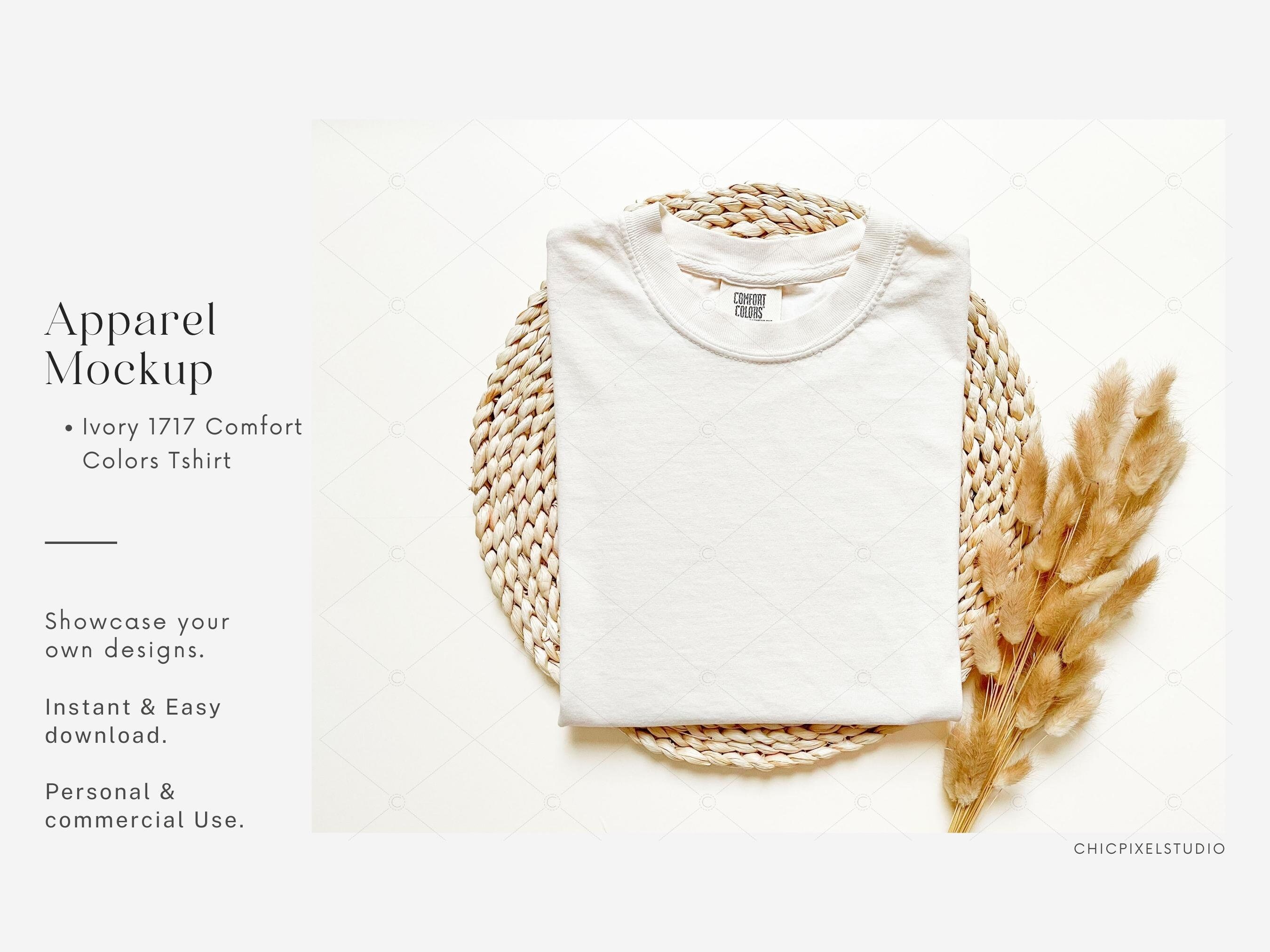 Ivory Comfort Colors 1717 Mockup Folded Shirt Mockup Comfort - Etsy