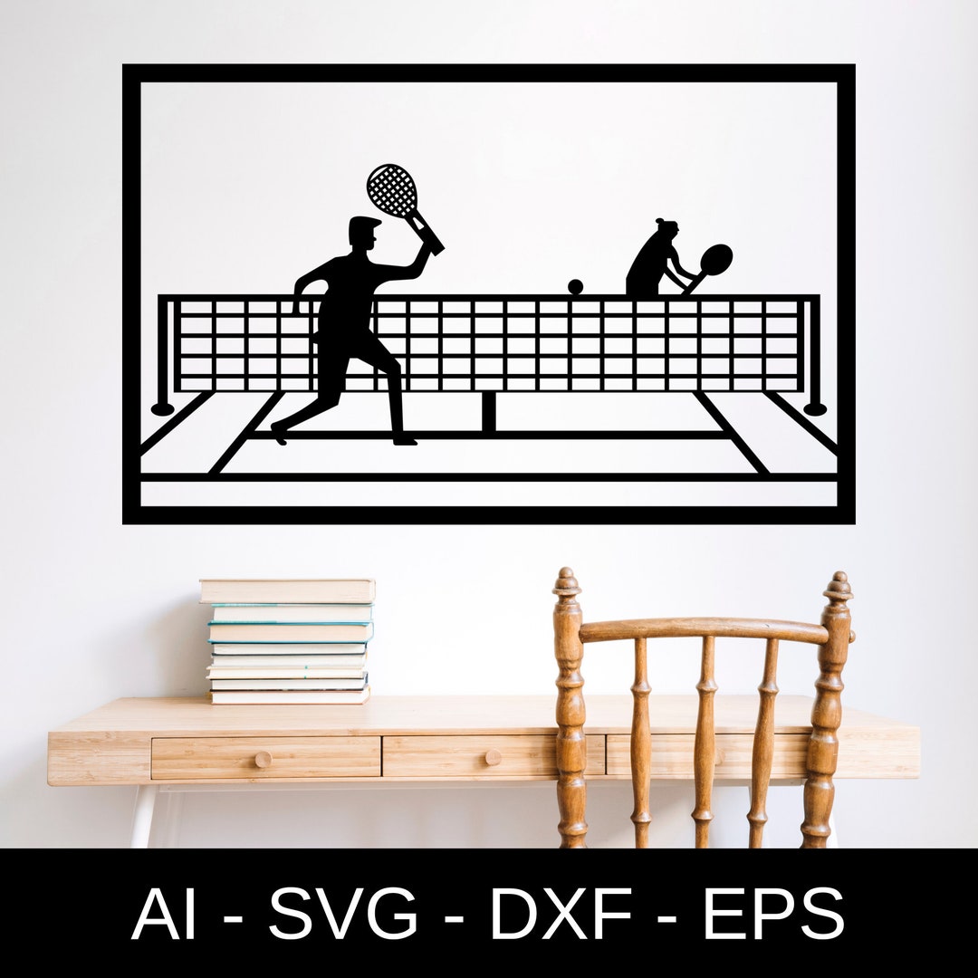 Tennis Match Dxf Files for Lasercut Tennis Sport Illustration Tennis ...