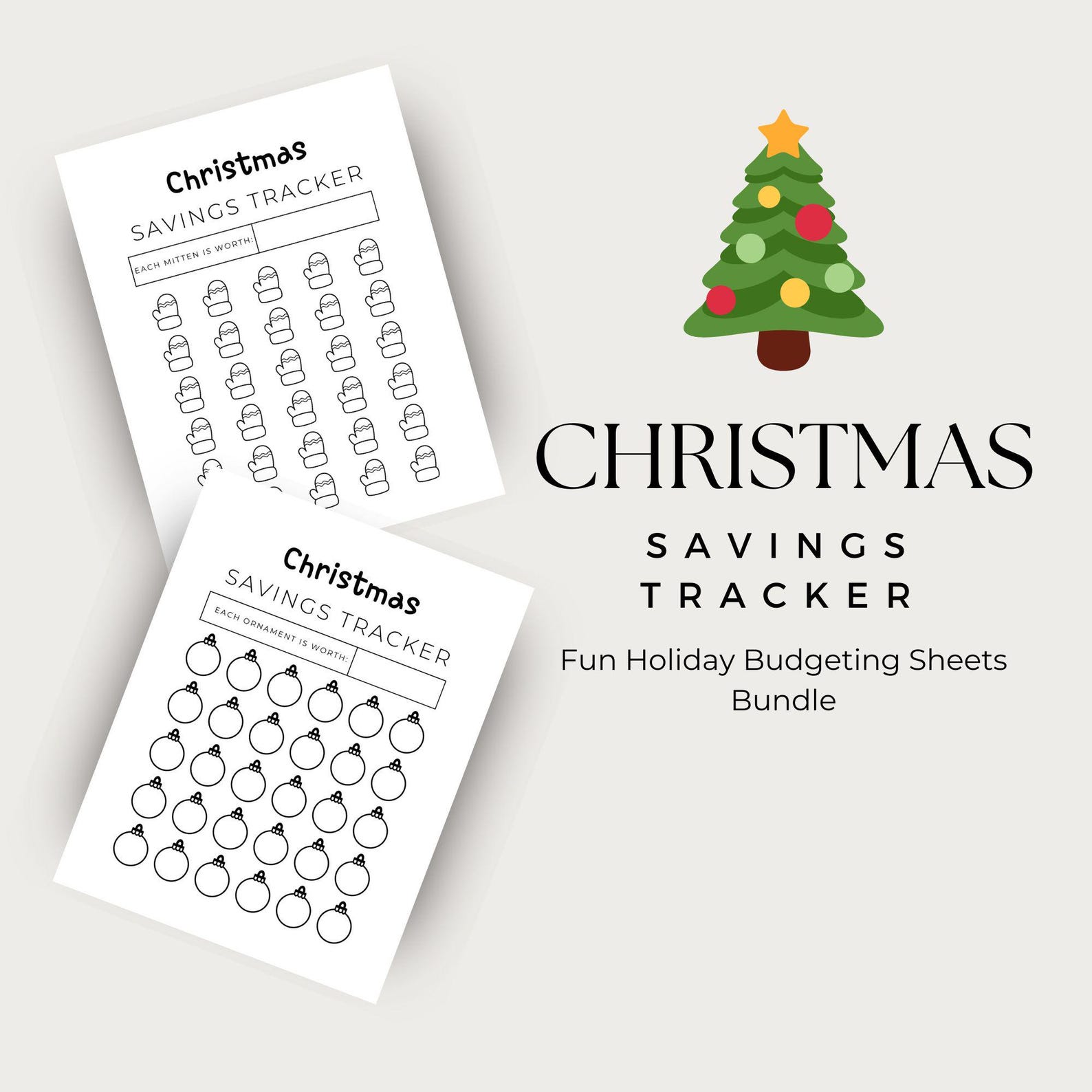 Christmas Savings Tracker Printable Bundle - Fun Holiday Budgeting ...