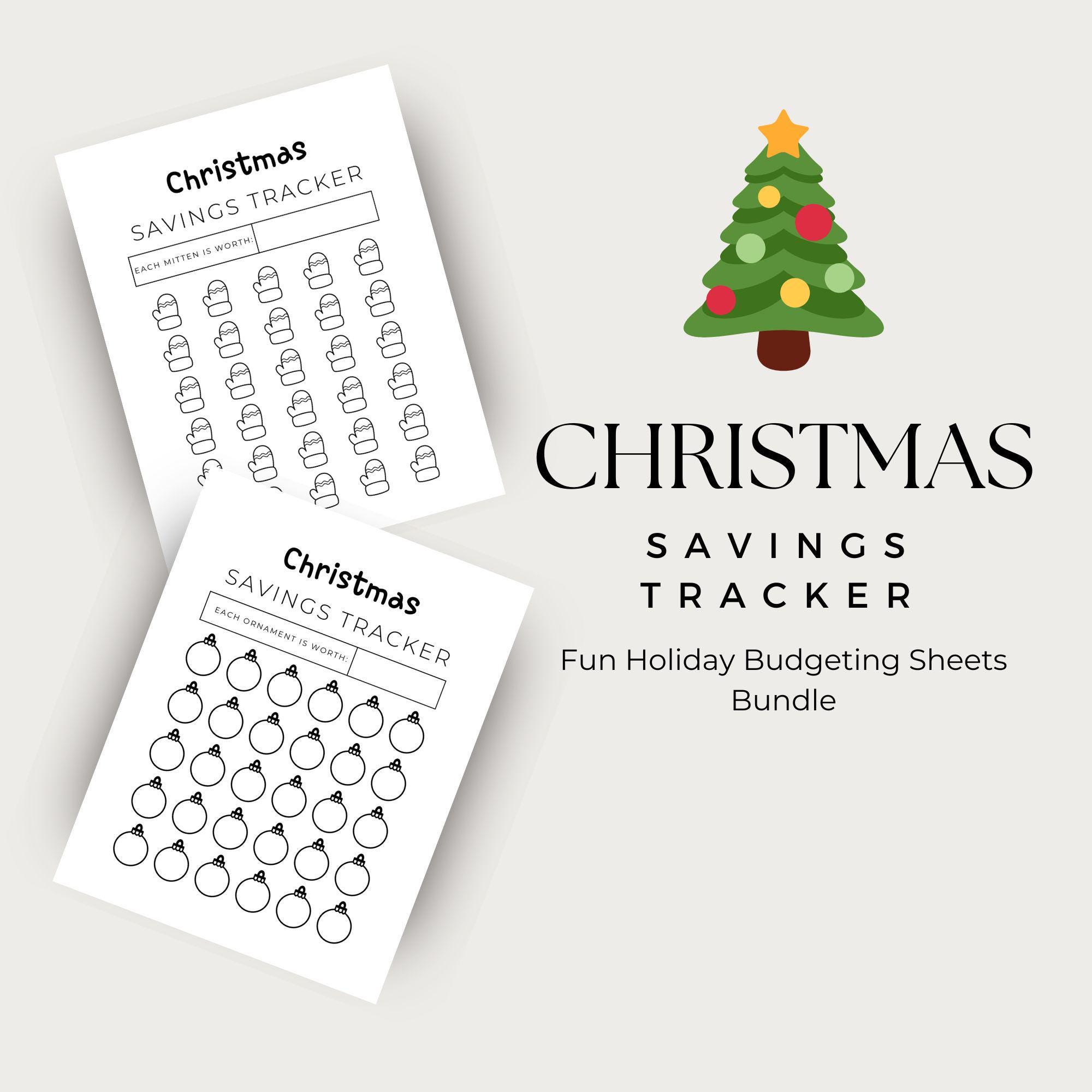 Christmas Savings Tracker Printable Bundle - Fun Holiday Budgeting ...