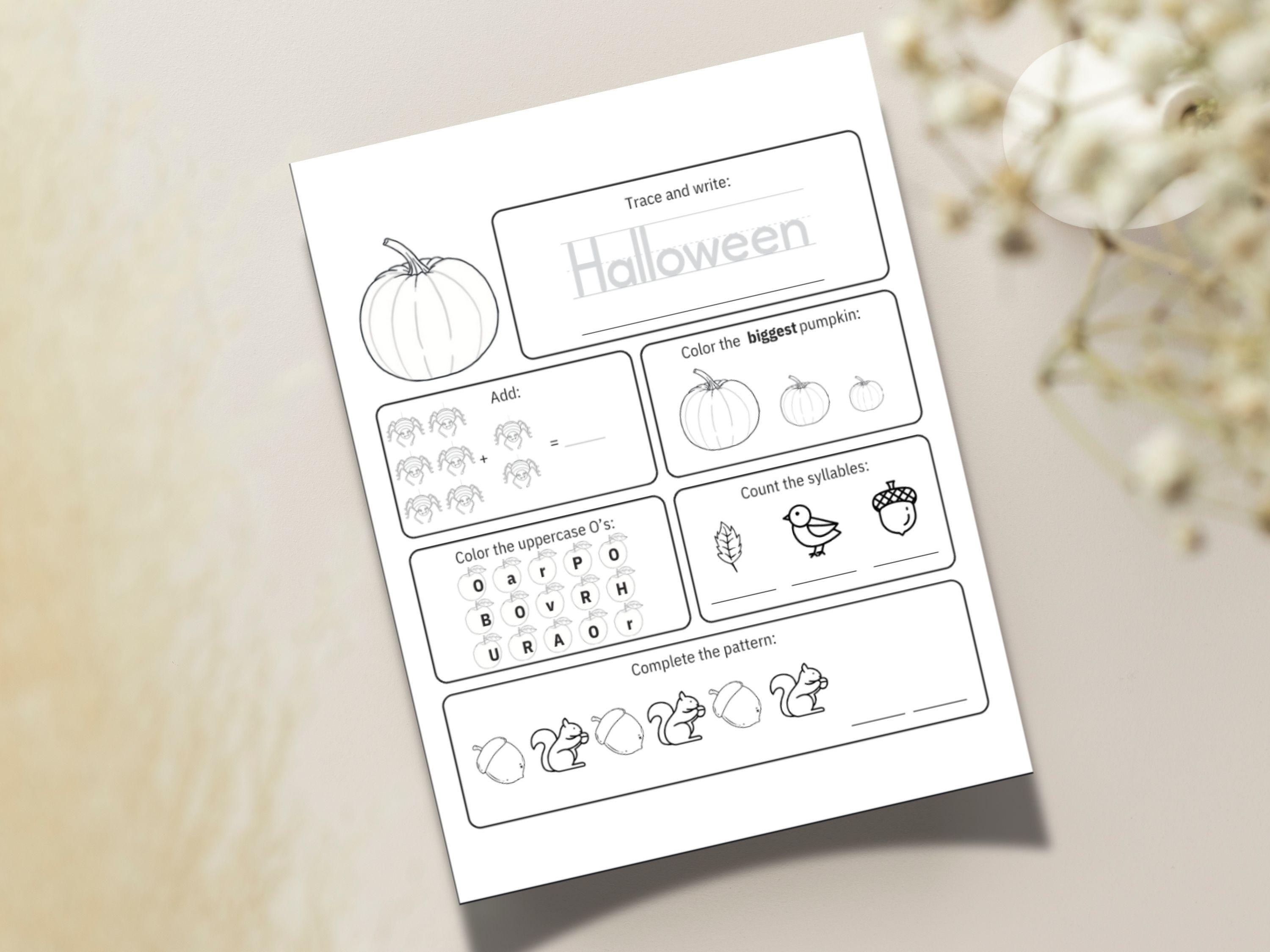 Printable Fall Activity Pages for Kids, Fun Learning Worksheets for ...