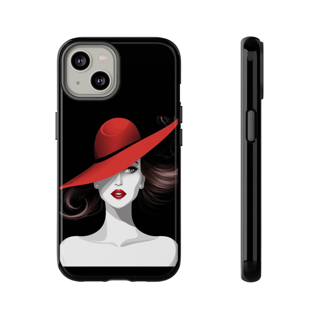 Custom Red Hat Woman Protective Phone Case, Dual-layer Durability for ...