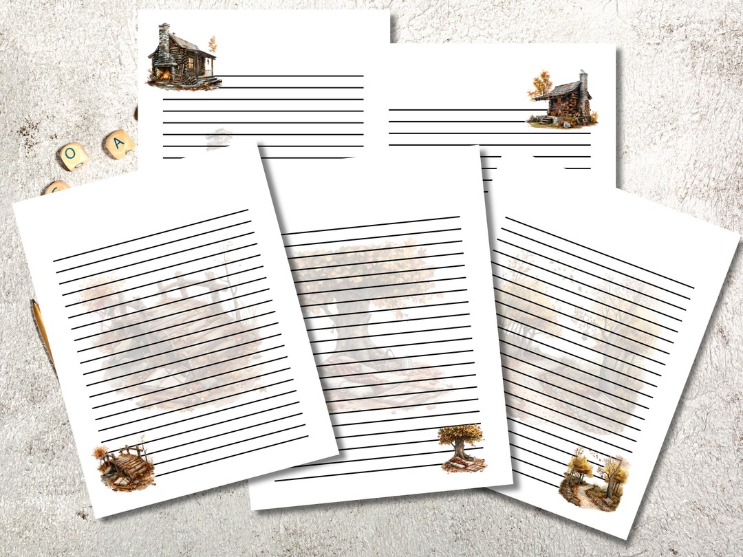 Printable Fall Stationery Set, Rustic Autumn Letter Paper, Cozy Fall ...