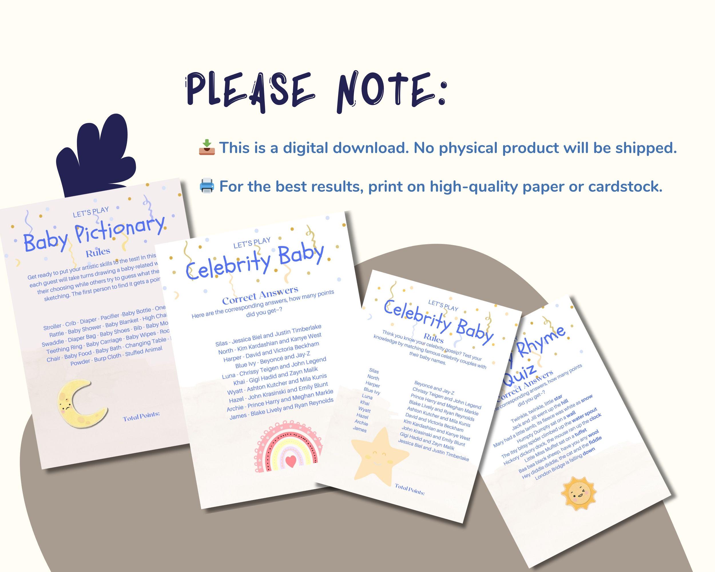 Printable Baby Shower Games Bundle | Fun & Interactive Baby Shower ...
