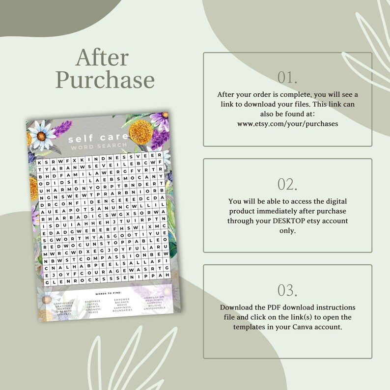 Printable Self Care Word Search Puzzle, Mental Health Worksheet ...