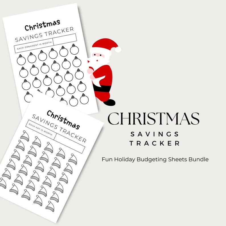 Christmas Savings Tracker Printable Bundle - Fun Holiday Budgeting ...