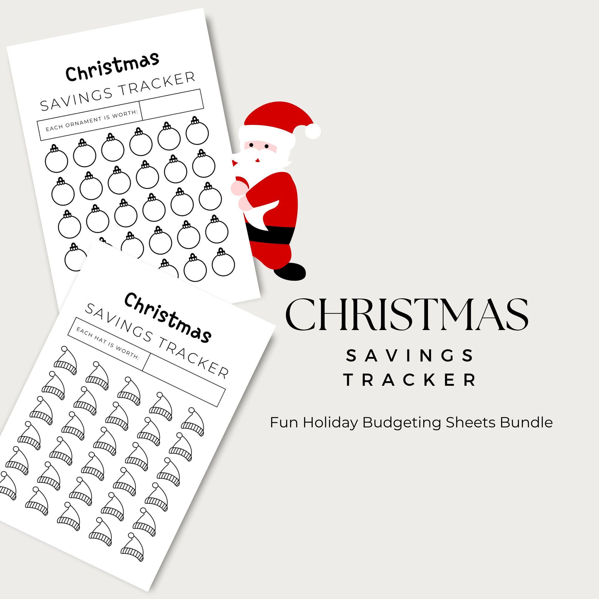 Christmas Savings Tracker Printable Bundle - Fun Holiday Budgeting ...