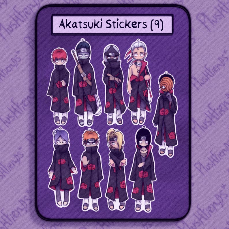 Narut0/ns/akatsuk1 Fanart Vinyl Stickers - Plushfiends - Etsy