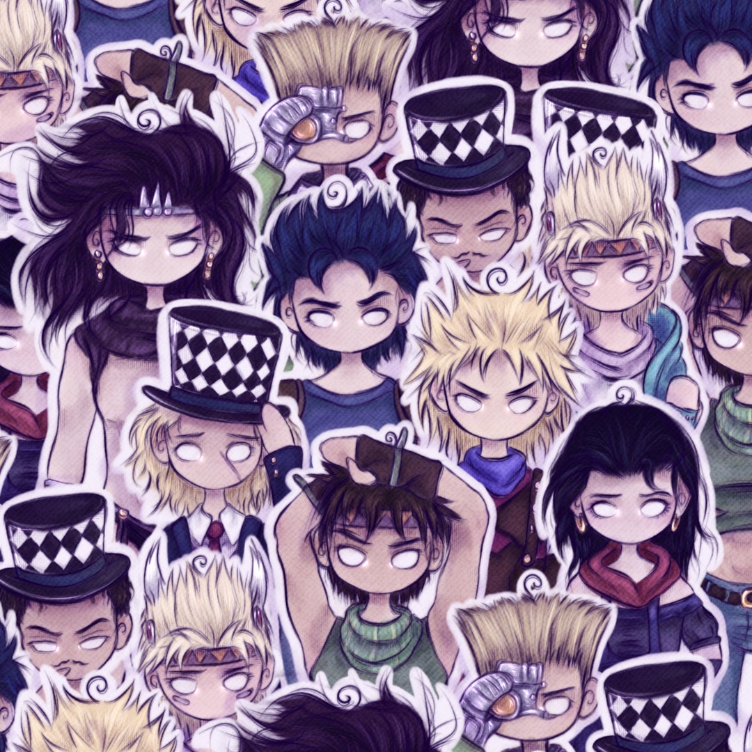 Jjba/jojo’s Part 1 & 2 Fanart Vinyl Stickers - Plushfiends - Etsy