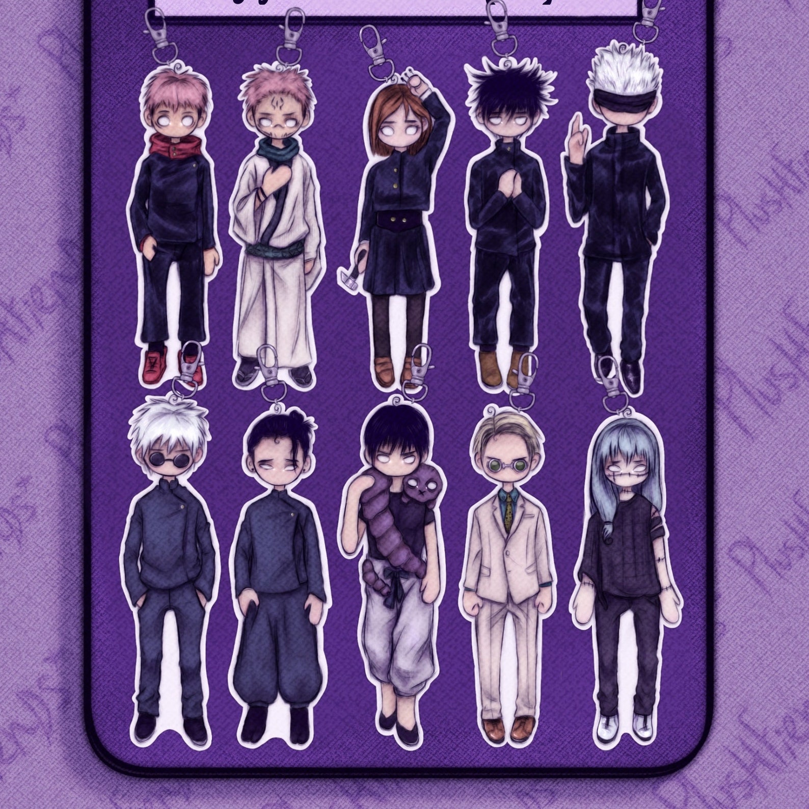 Jujutsu Ka1sen/jjk Fanart Keychains Plushfiends - Etsy