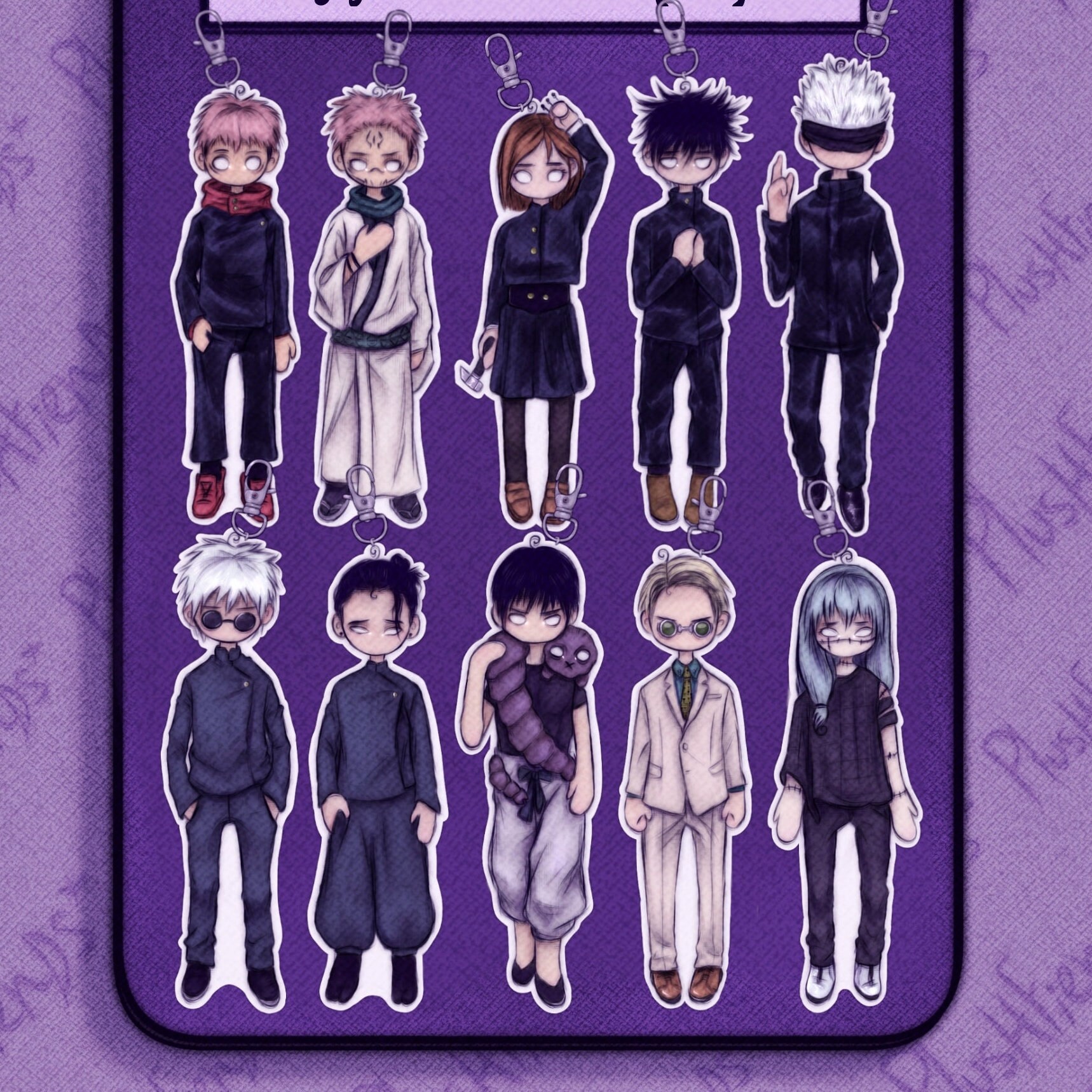 Jujutsu Ka1sen/jjk Fanart Keychains Plushfiends - Etsy