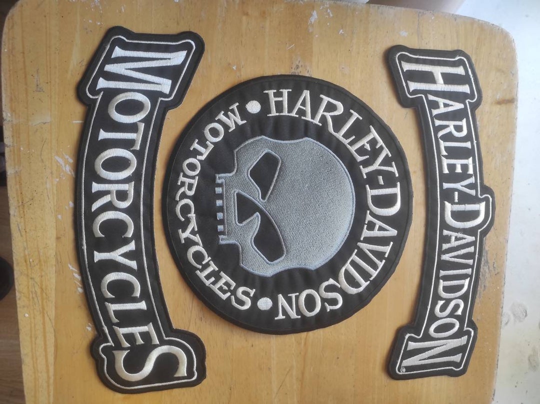 HARLEY ROCKERS WILLIE G. Skull Grey Motorcycle Jacket Vest Back Patch ...