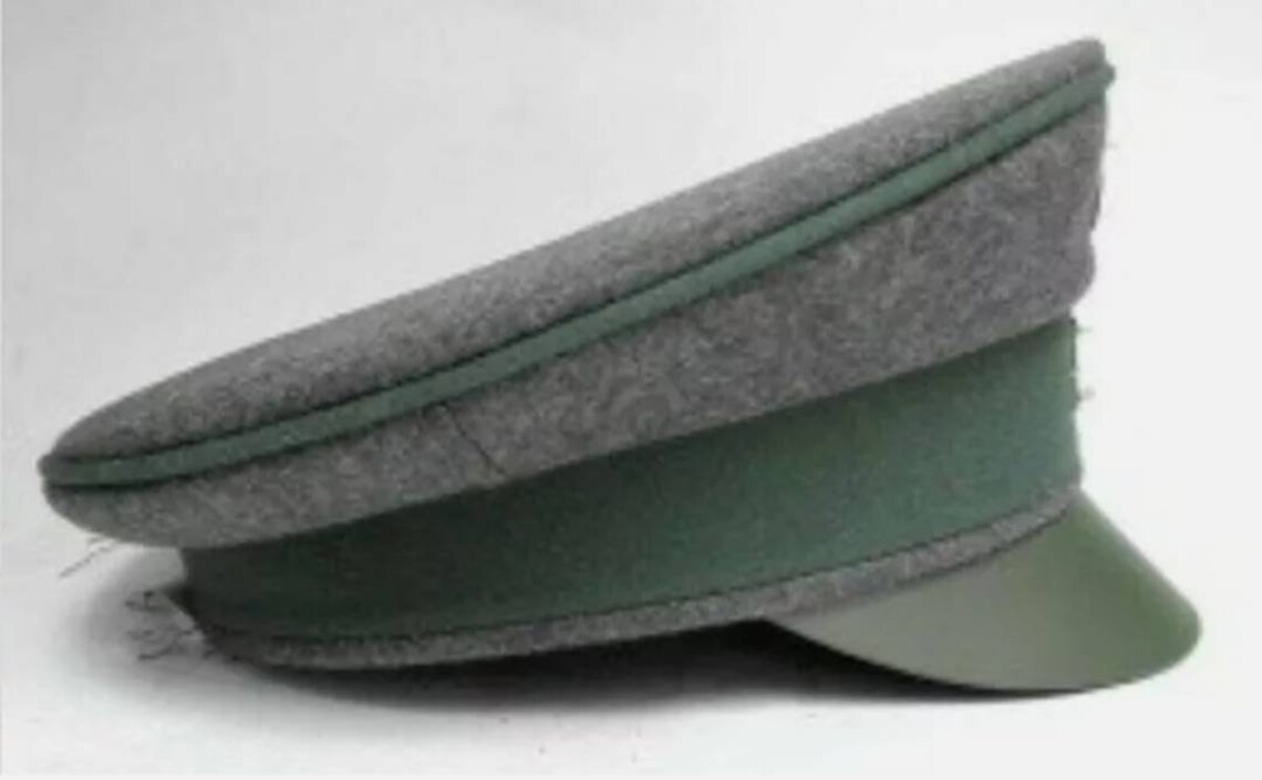 WW1 German M1917 Officer Field Cap Green Leather Visor | Etsy