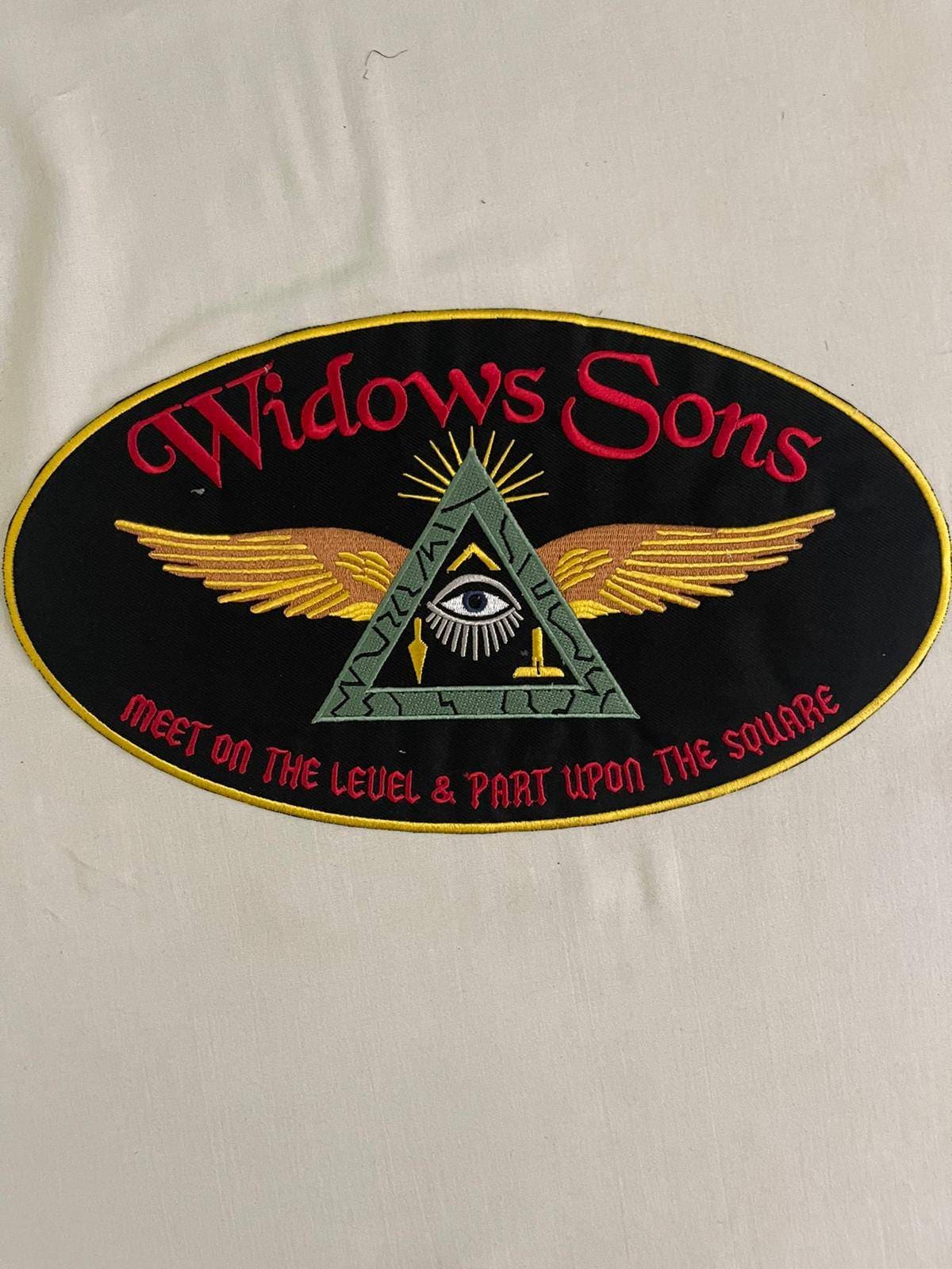 Widows Sons Masonic Riders 35cm Iron on Embroidered Set | Etsy