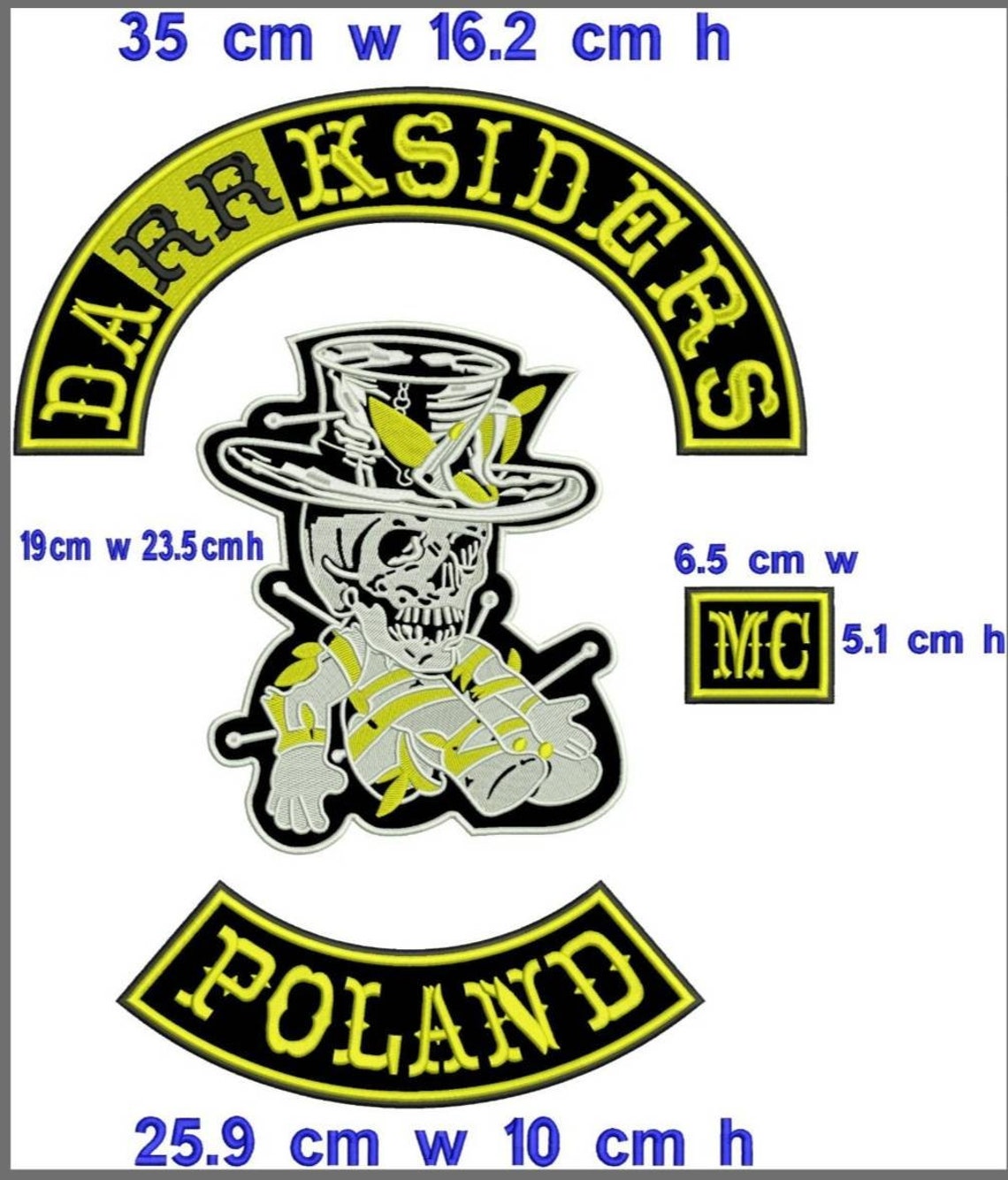 Darksiders Poland Mc Iron on Embroidered Set Large Size - Etsy