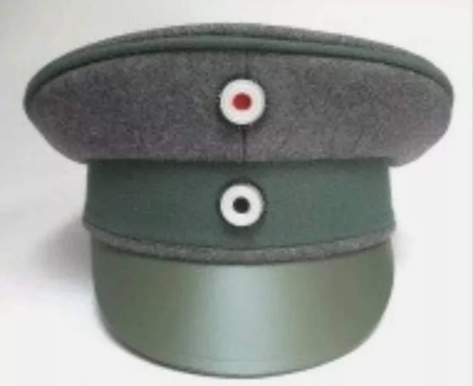 WW1 German M1917 Officer Field Cap Green Leather Visor | Etsy