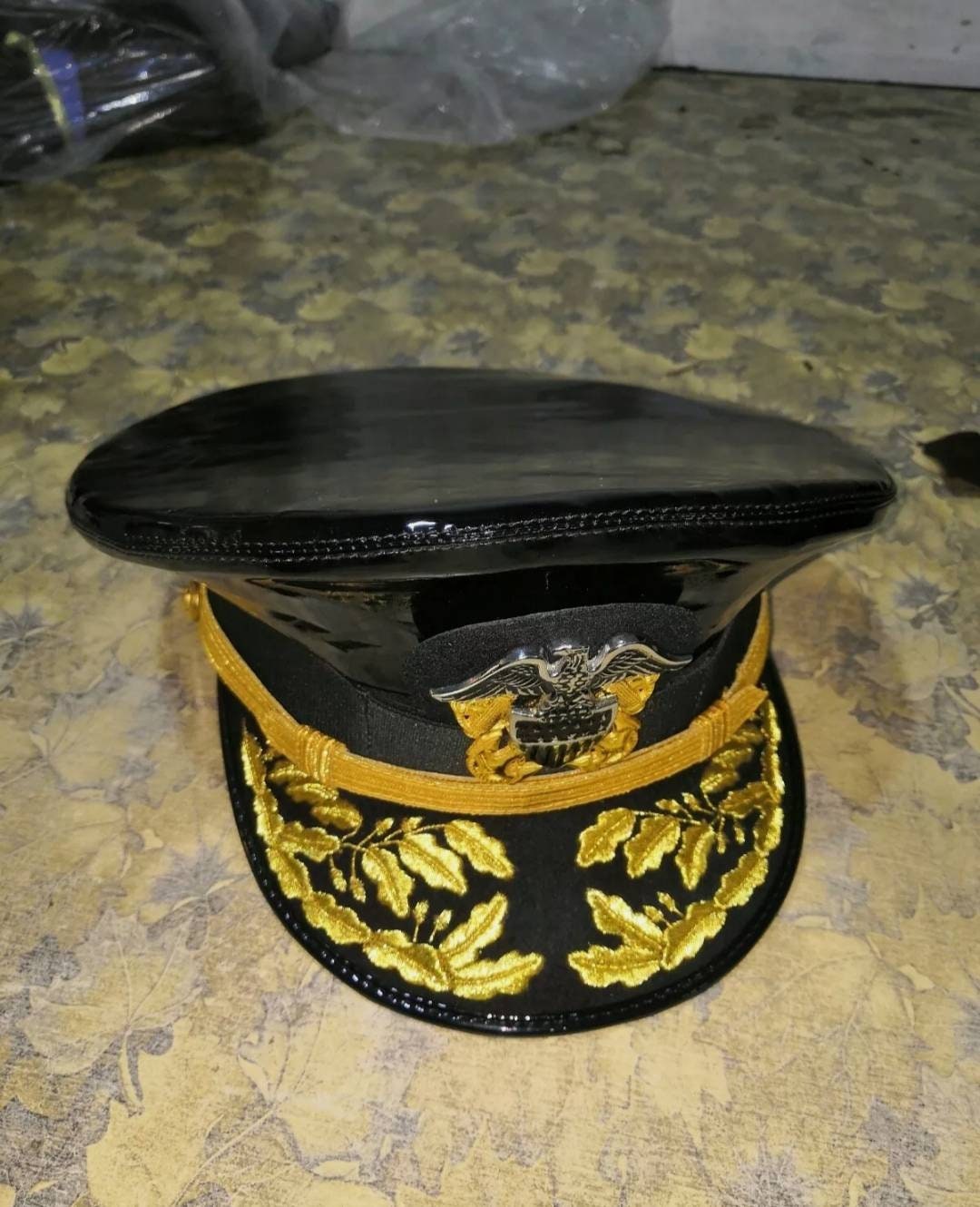 US Navy Commander Admiral Hat in Black and White Pvc Waterproof - Etsy