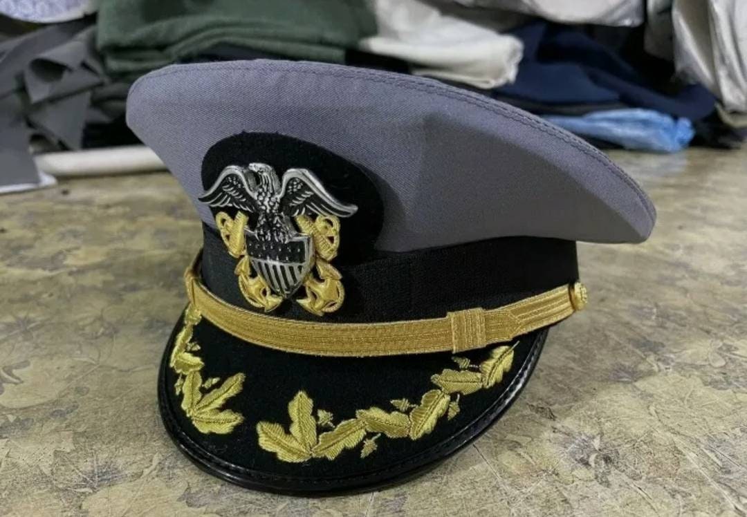 U.S. Navy Senior Officer Hat Cap Reproduction High Quality Gray Clour ...