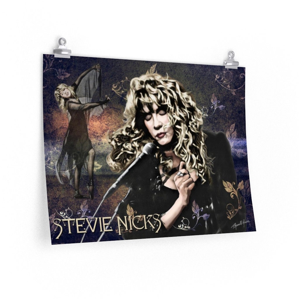 Stevie Nicks Poster Print, Fleetwood Mac Portrait, Rock Band Wall Art ...