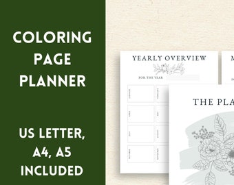 Coloring Page Printable Planner Digital Download | Etsy