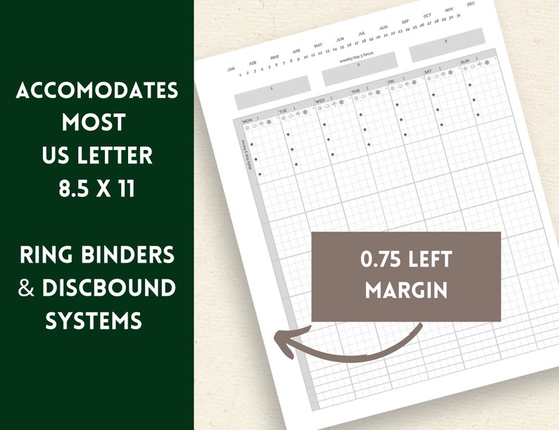 Deluxe Weekly Planner Freeform Printable Template | Goals, Time ...