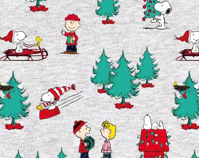 Peanuts® Christmas Trees Cotton Fabric by the Yard - Etsy