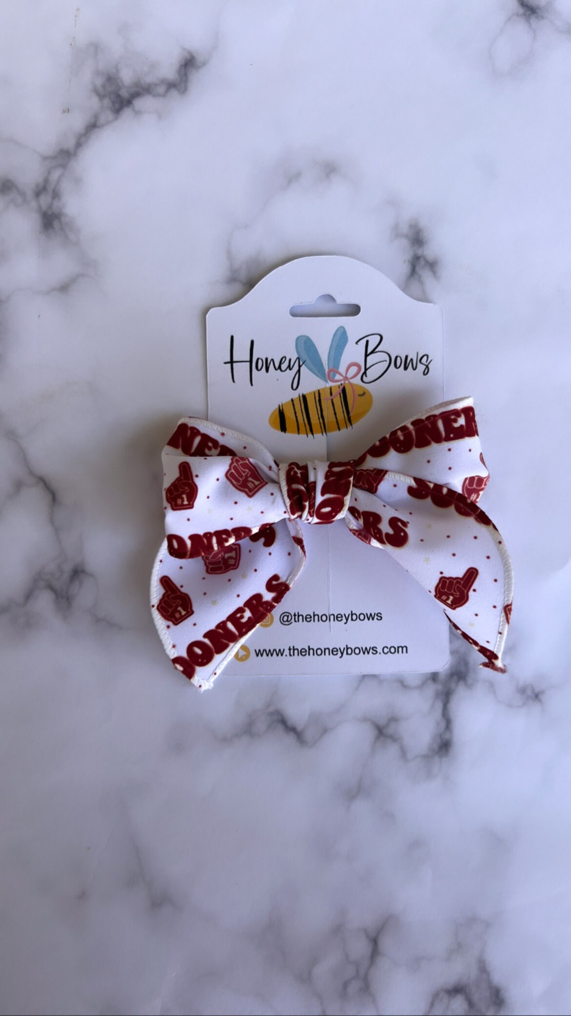 University of Oklahoma Hair Bow Boomer Sooner Bow Crimson and Cream Bow ...