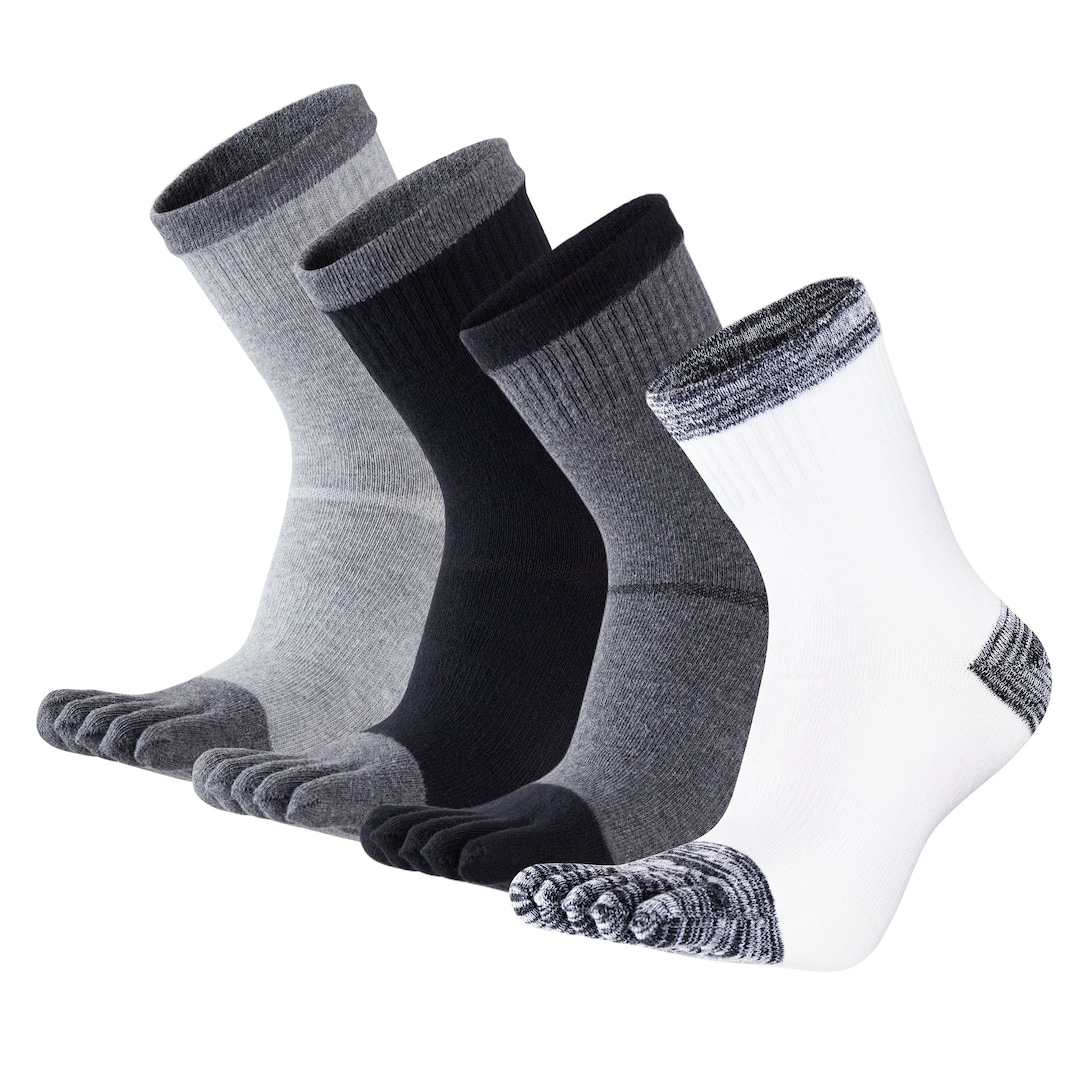 4 Pairs / Soxsense Toe Socks With Premium Cotton Toe Socks for Running ...