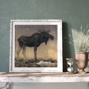 Beautiful Vintage Fairytale Princess and Moose Art by John Bauer ...