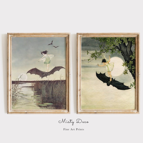 Girl Riding Bat - Etsy