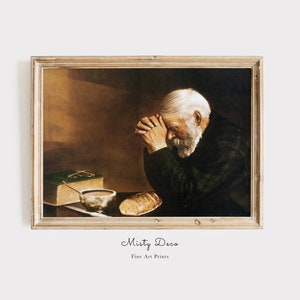 Grace by Eric Enstrom Print Wall Art, Man Praying Over Bread Wall Decor ...
