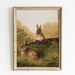 Spring Bunnies in a Meadow Vintage Painting, Rabbits in a Field Vintage ...