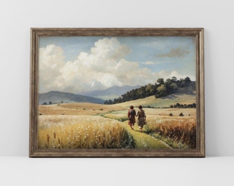 Old Friends Leaving Home, Fantasy Valley Landscape Fellowship Painting ...