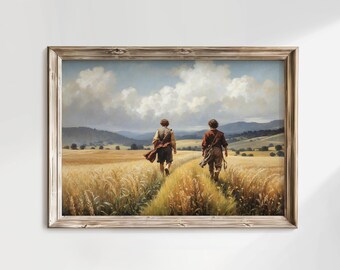 Old Friends Leaving Home, Fantasy Valley Landscape Fellowship Painting ...