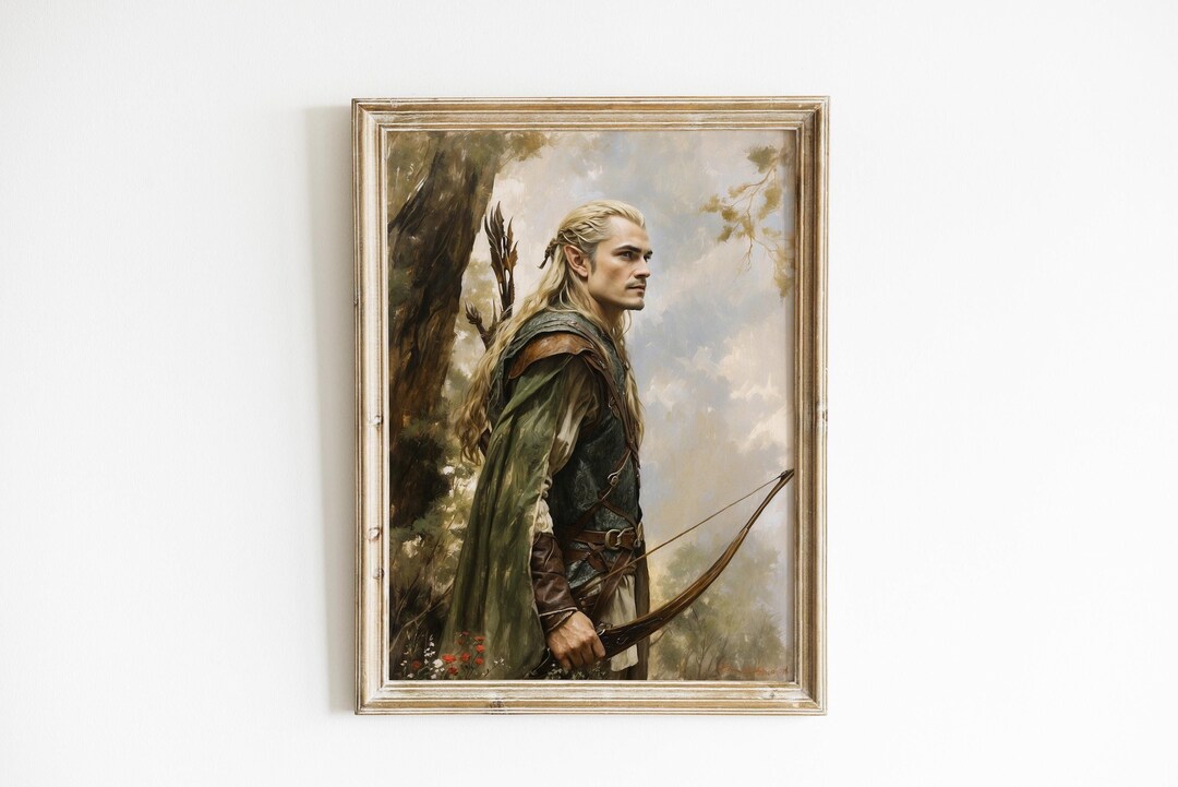 LOTR Painting of Legolas, Digital Lord of the Rings Inspired Wall Art ...