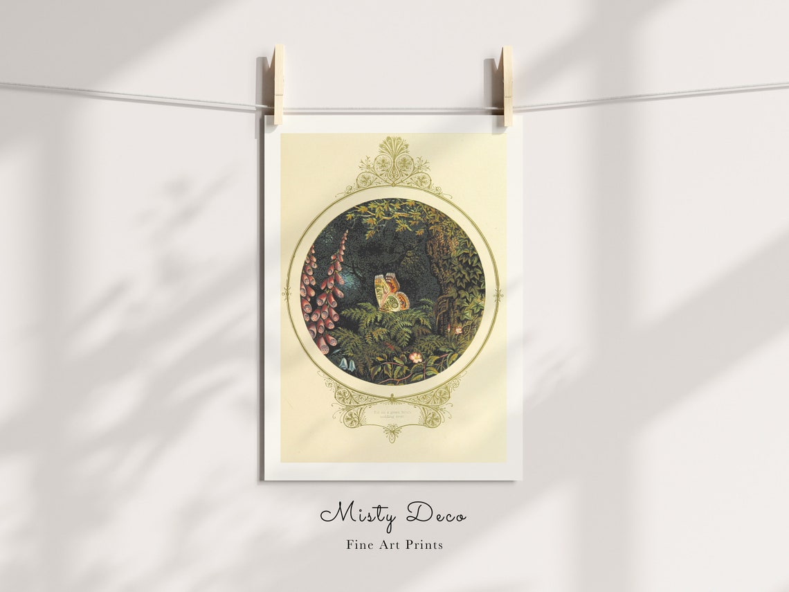 Cute Vintage Fairy Tale Butterfly Printable Wall Art Vintage - Etsy