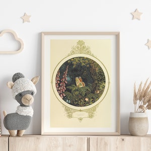 Cute Vintage Fairy Tale Butterfly Printable Wall Art, Vintage Kids Room ...