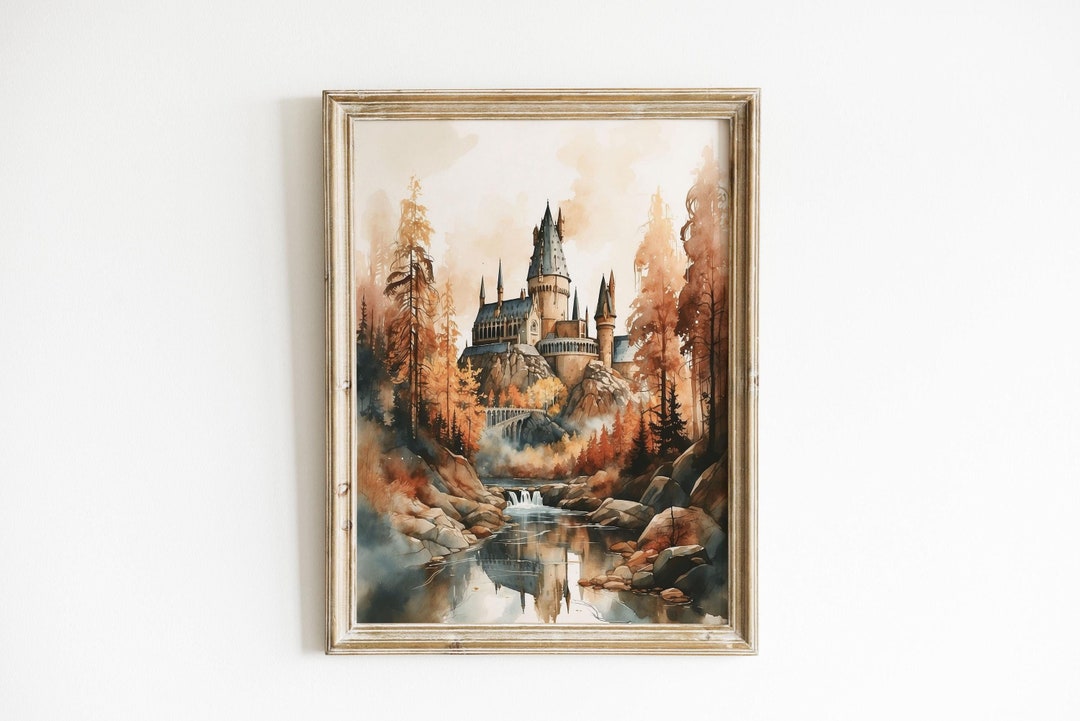 Wizard School Oil Painting, Wizard Academy Fine Art Print. - Etsy