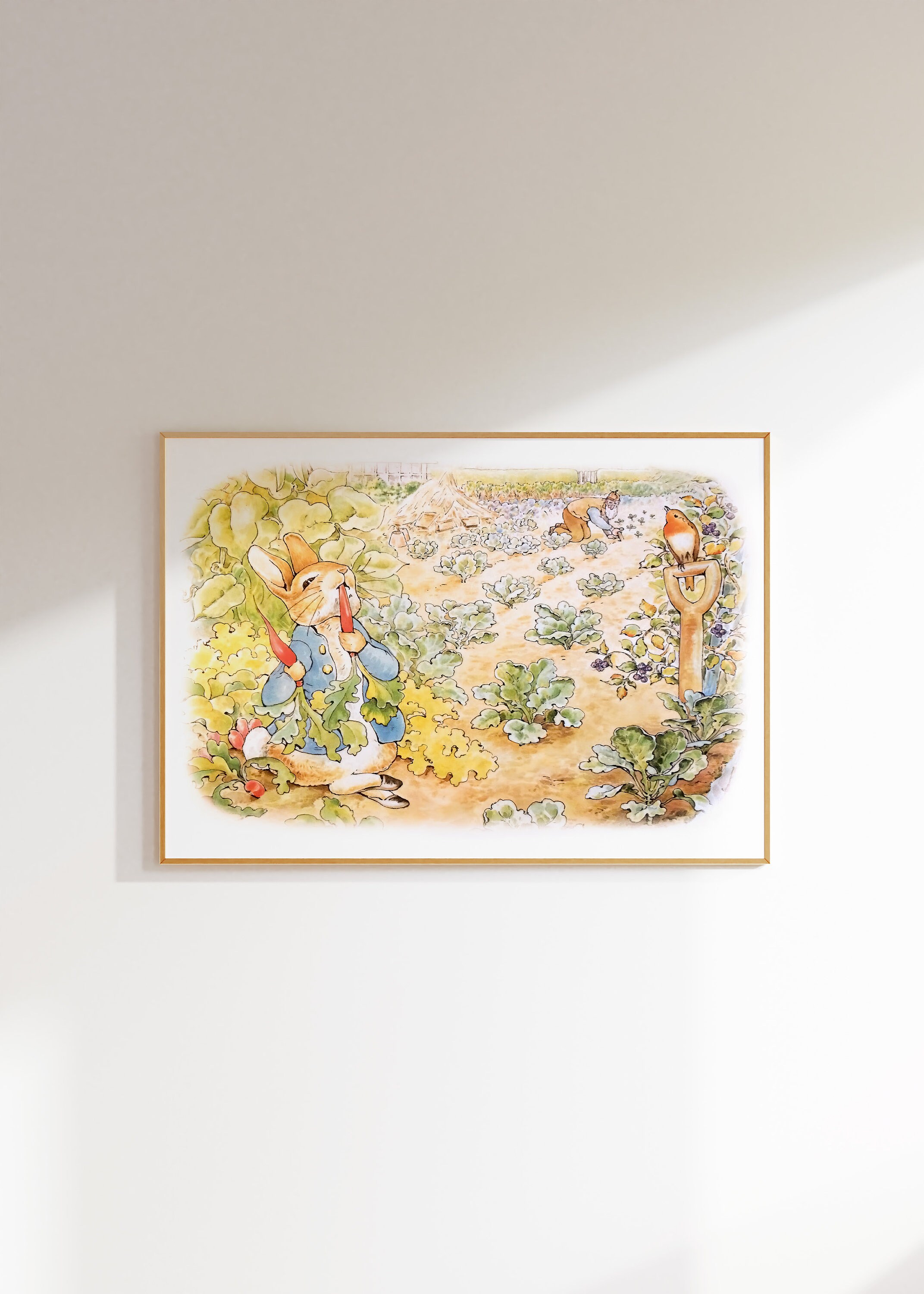 Peter Rabbit Eating Carrots in Mr Mcgregor's Garden Illustration ...