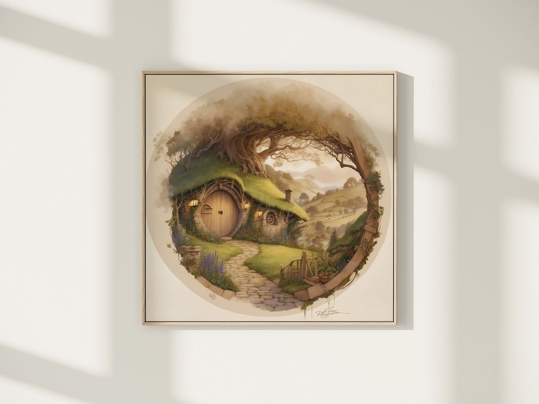 Printable Illustration of Bilbo Baggins Hobbit Hole in the Shire ...