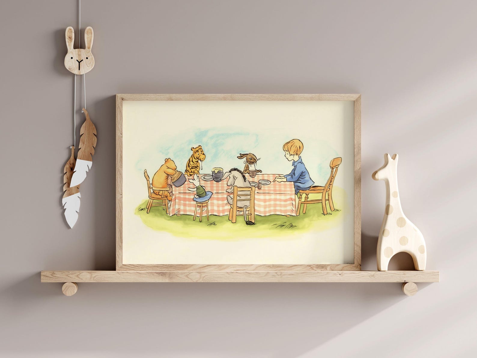 Vintage Winnie the Pooh Digital Download Art, Pooh and Friends Dinner ...