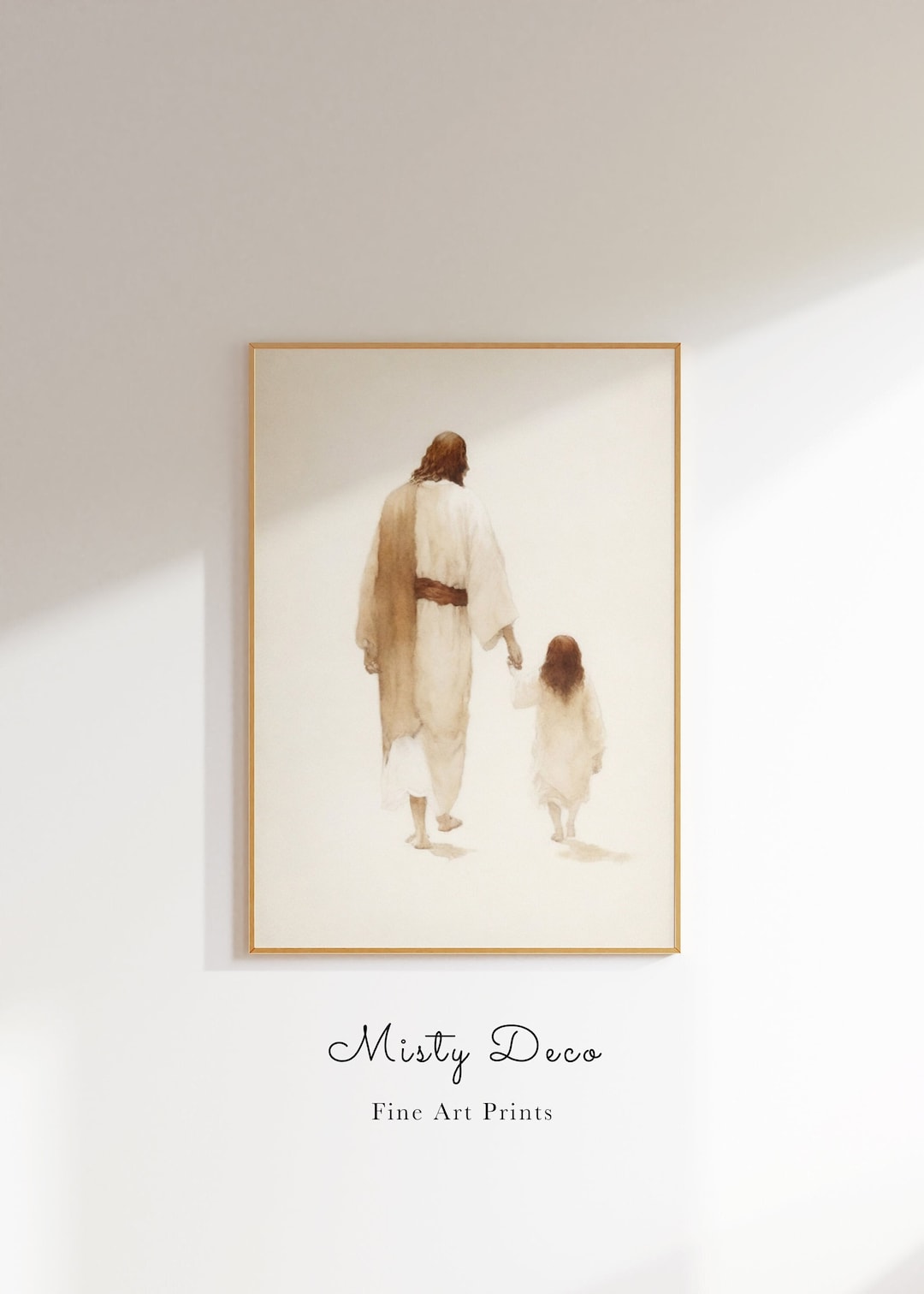 Jesus Walking With Little Girl Watercolor Print Art, Religious LDS ...