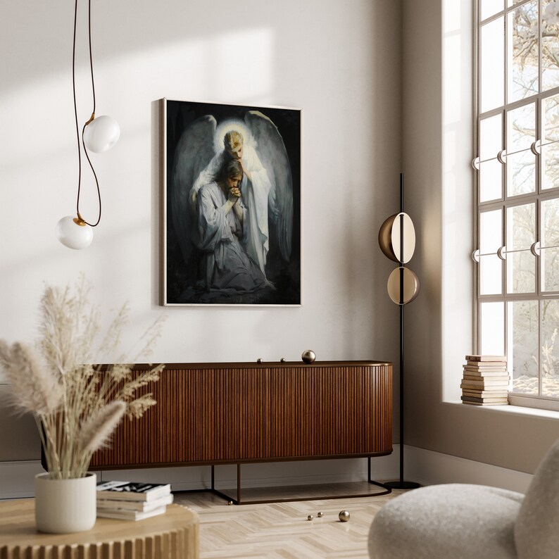Jesus and Angel Wall Art, Agony in the Garden by Frans Schwartz, Angel ...