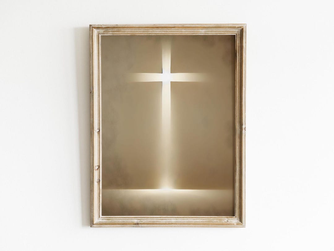 Golden Cross Christian Wall Art, Holy Cross Digital Download Print. - Etsy