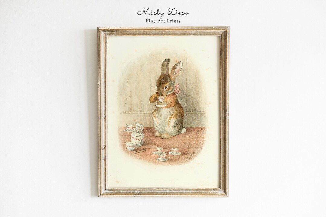 A Rabbit's Tea Party, Whimsical Fairy Tale Illustration by Beatrix ...